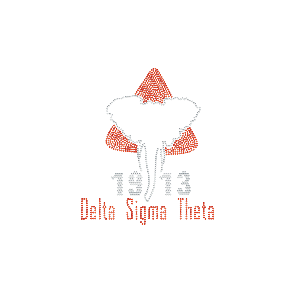 Wholesale Delta Sigma Theta and elephant Rhinestone Heart Transfer,Culture